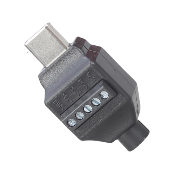 lanema DIY USB C Male Plug 4pin/5pin Black Housing Solderless Connector ...
