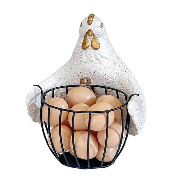 lanema Decorative Chicken Shape Enamel Basket Durable Iron Structure ...