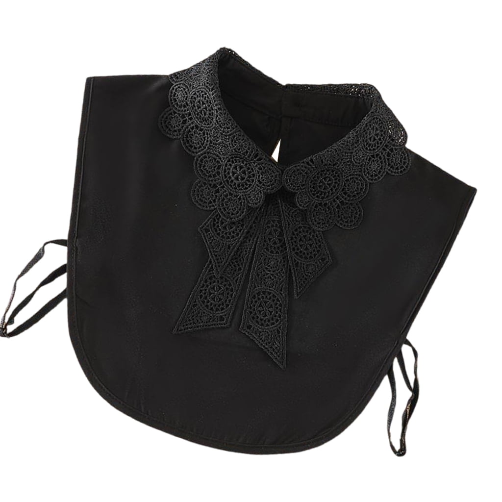 lanema Easy Clip On Lace Collar White Black Ruffle Layering Piece For ...