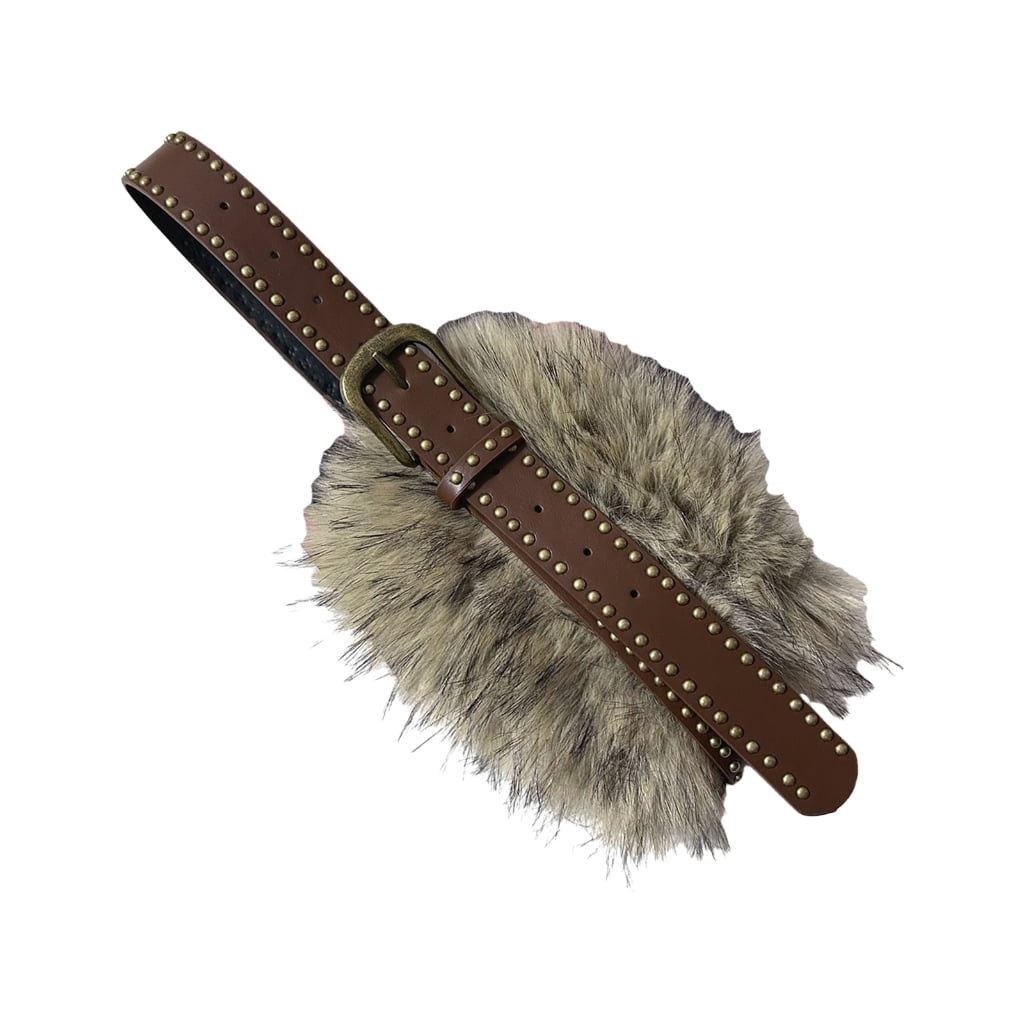 lanema Edgy Fuzzy Texture Unisex Belt PU Belt Adjustable Length ...