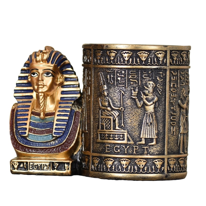 lanema Egyptian Pharaoh Statue Resins Pen Holder Cup Ancient Desk ...
