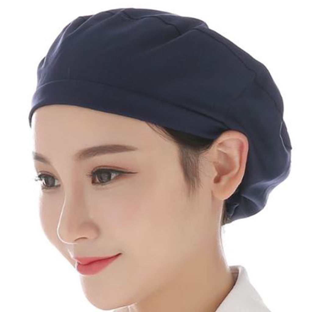 lanema Elastic Bouffant Turban Cap Plain Solid Color Cotton Working ...