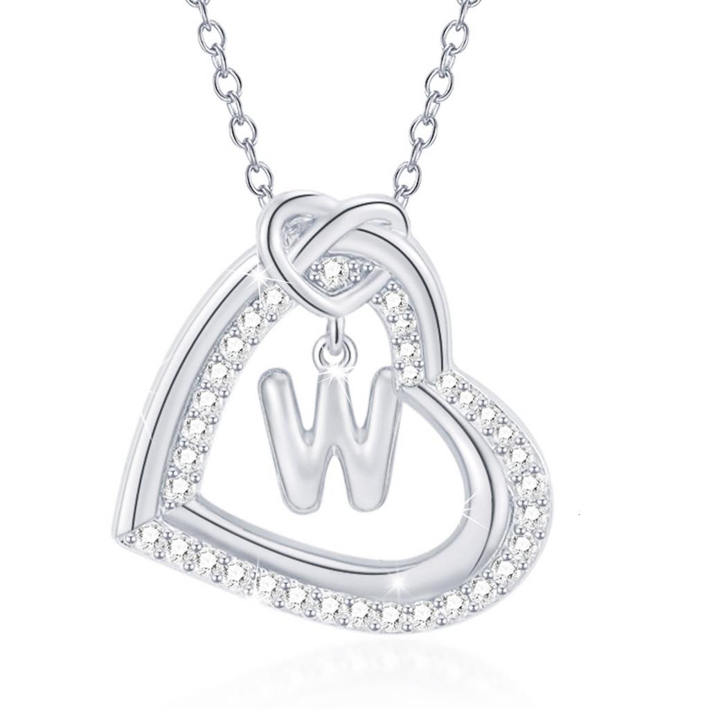 lanema Elegant Heart Necklace With Initials and Brilliant Zirconia ...
