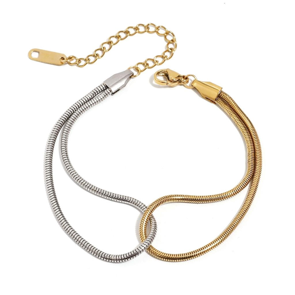 lanema Elegant Secure Clasp Bracelet Hollow Snake Chain Bracelet Social ...