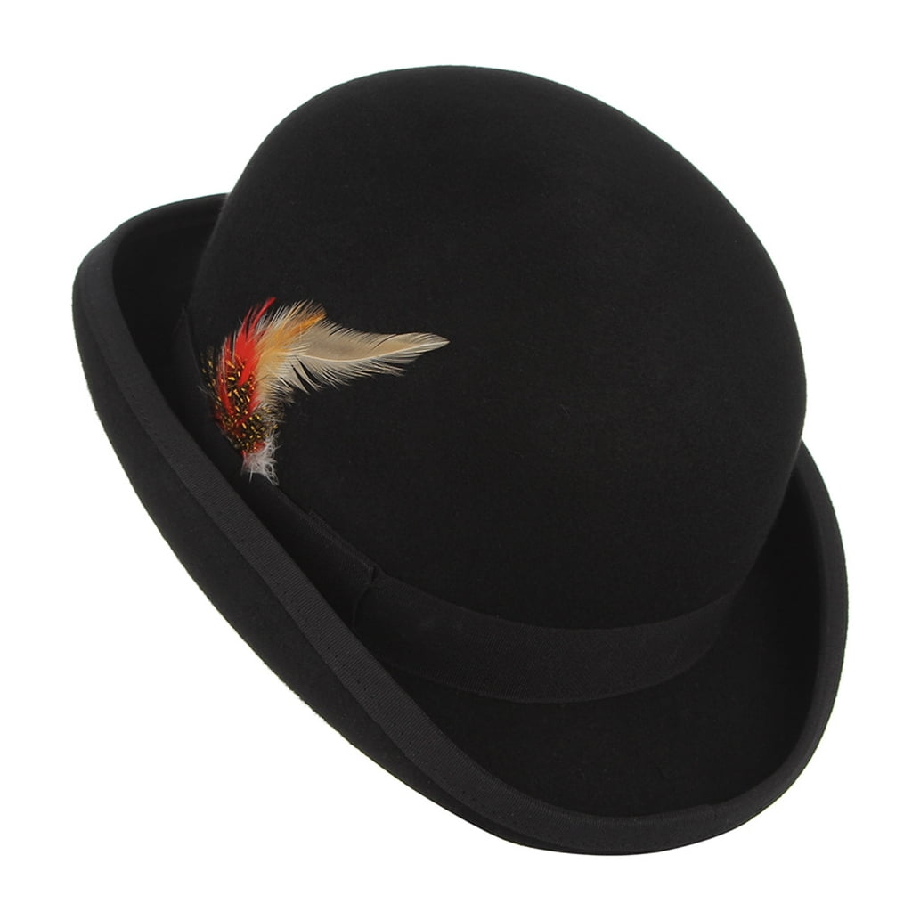 lanema Ethnic Style Derby Hat Black Color Felt Gentleman Hat for ...