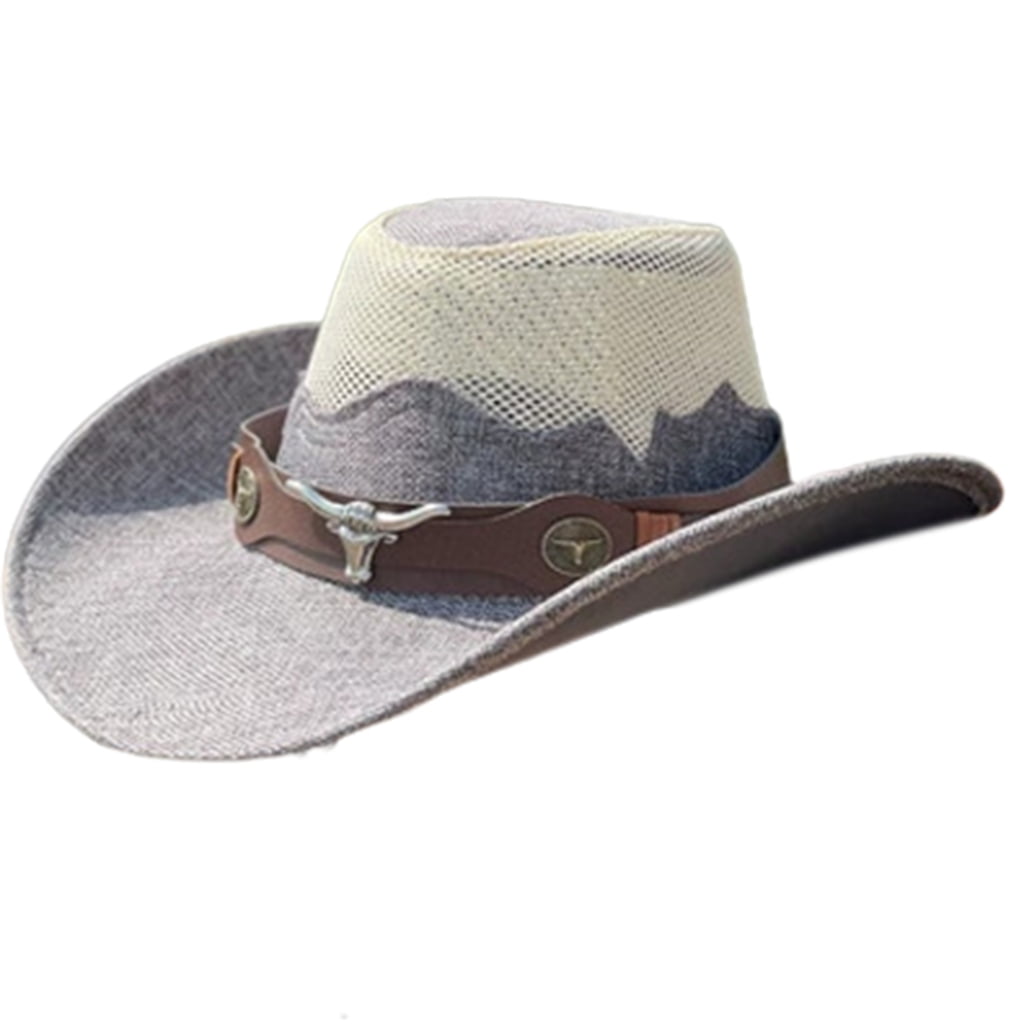 lanema Fashion Mesh Cowboy Hat for Women Men Unisex Wide Brim Hat with ...