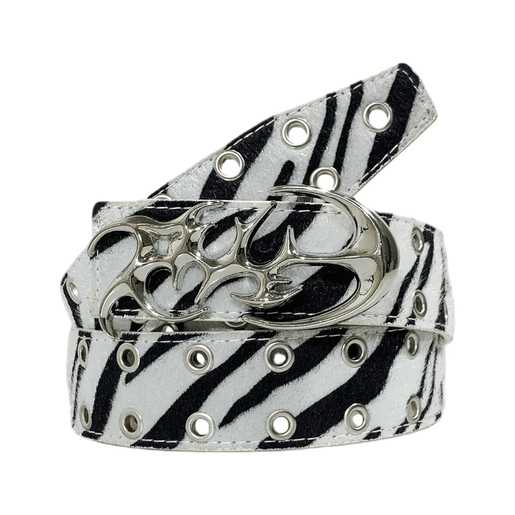 lanema Fashion Pattern Waist Belt with Punk Large Double Row Eyelet ...