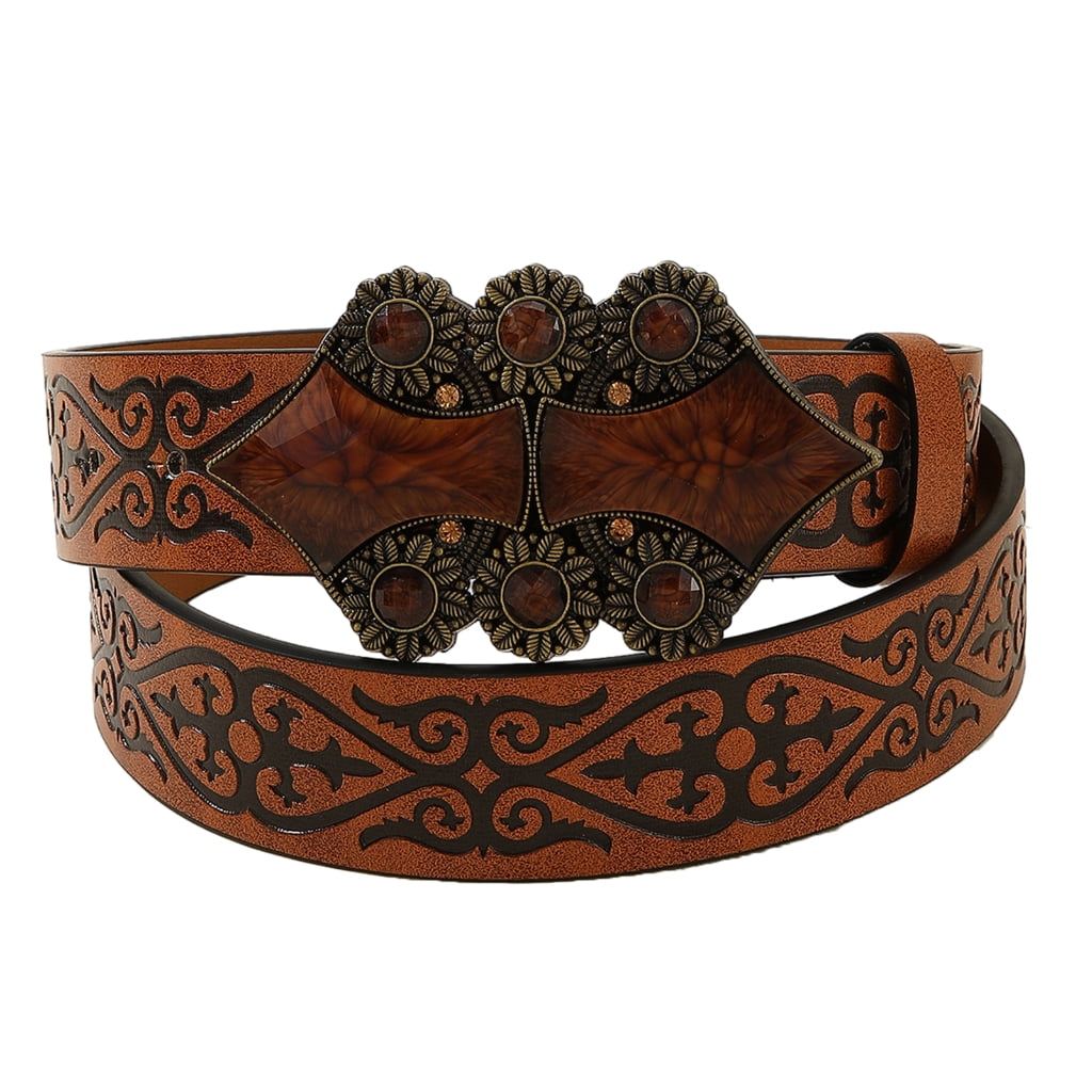 lanema Female Bohemian Waist Belt Embossed Buckle Belt Women Cowgirl ...