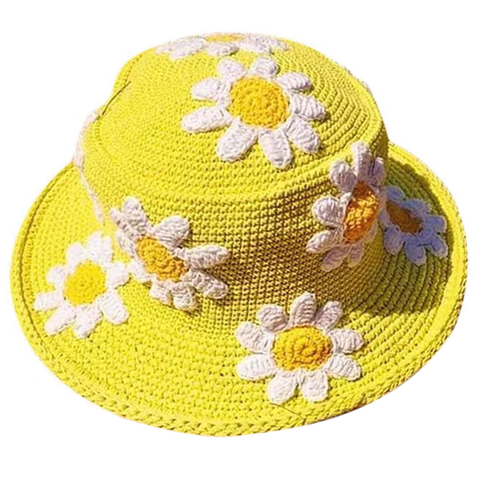 lanema Flower Bucket Hat Crochet Hats Embroidered Floral Fisherman Hat ...
