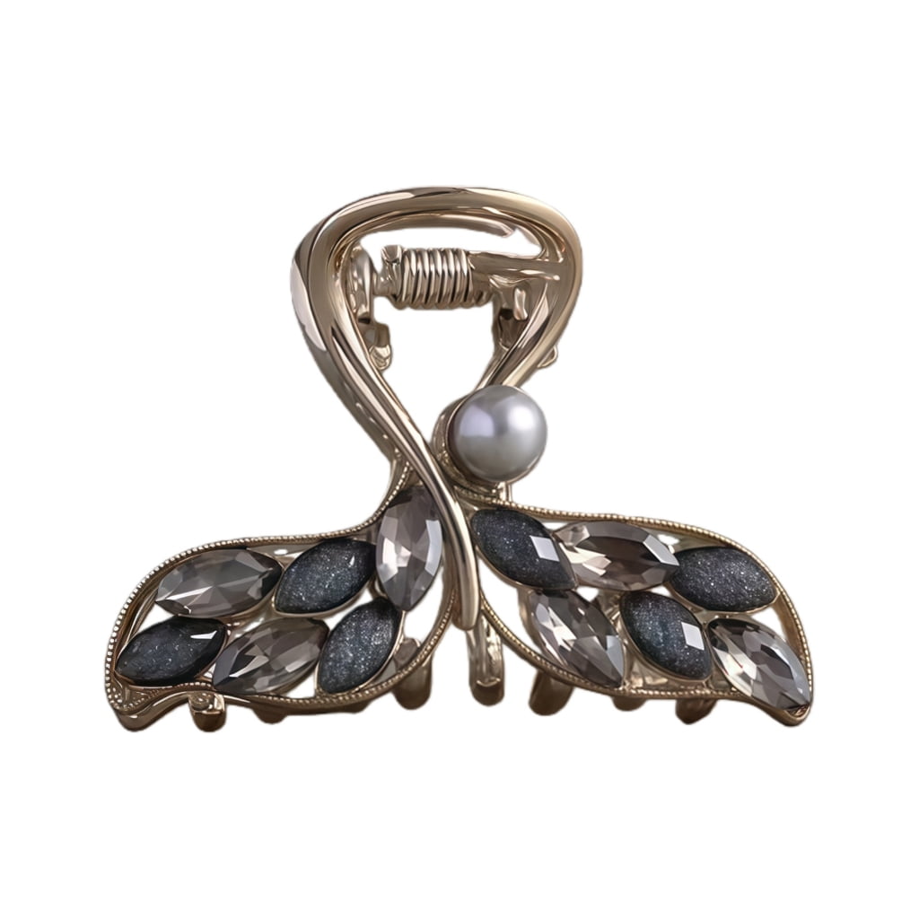 lanema French Rhinestones Fish Tail Hair Claw Clip Secure Spring Clip ...