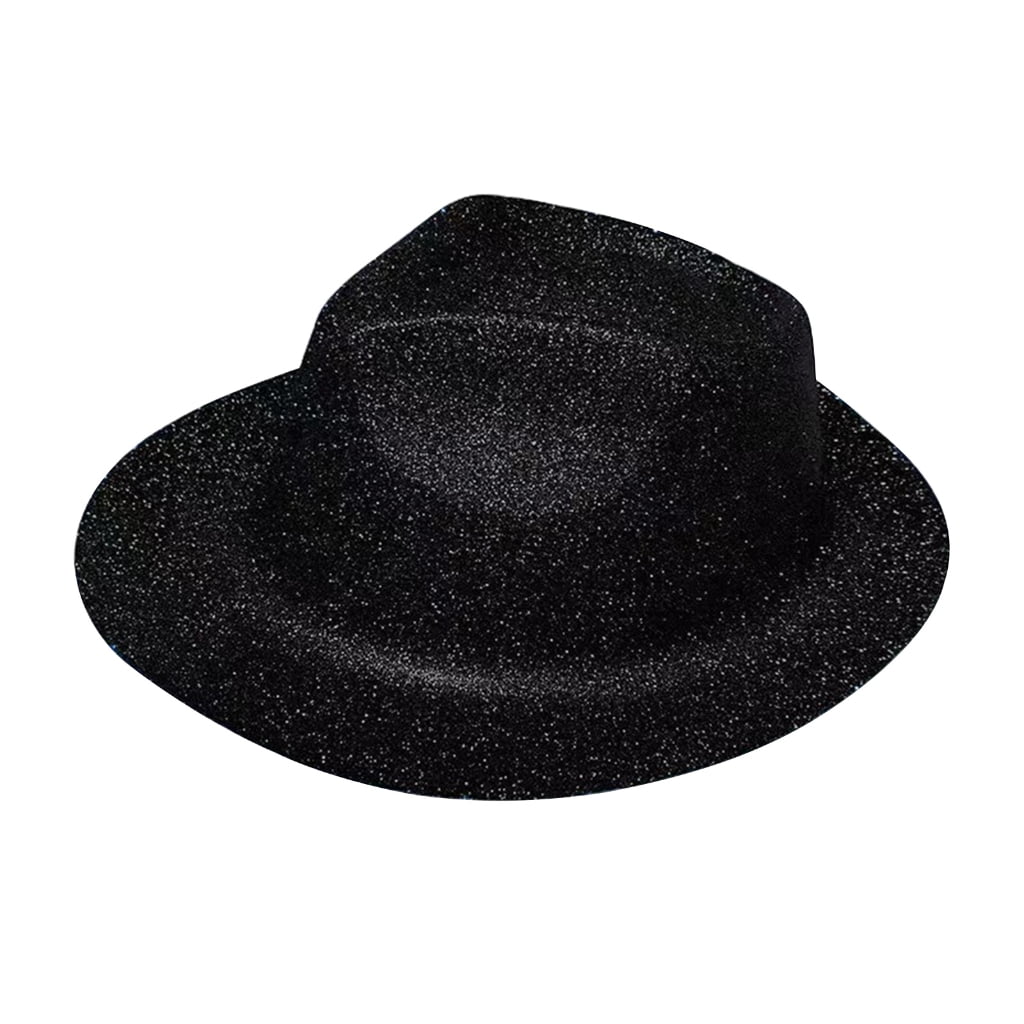 lanema Glittering Powder Cowboy Hat Hiphop Wide Brim Sparkling Plastic ...