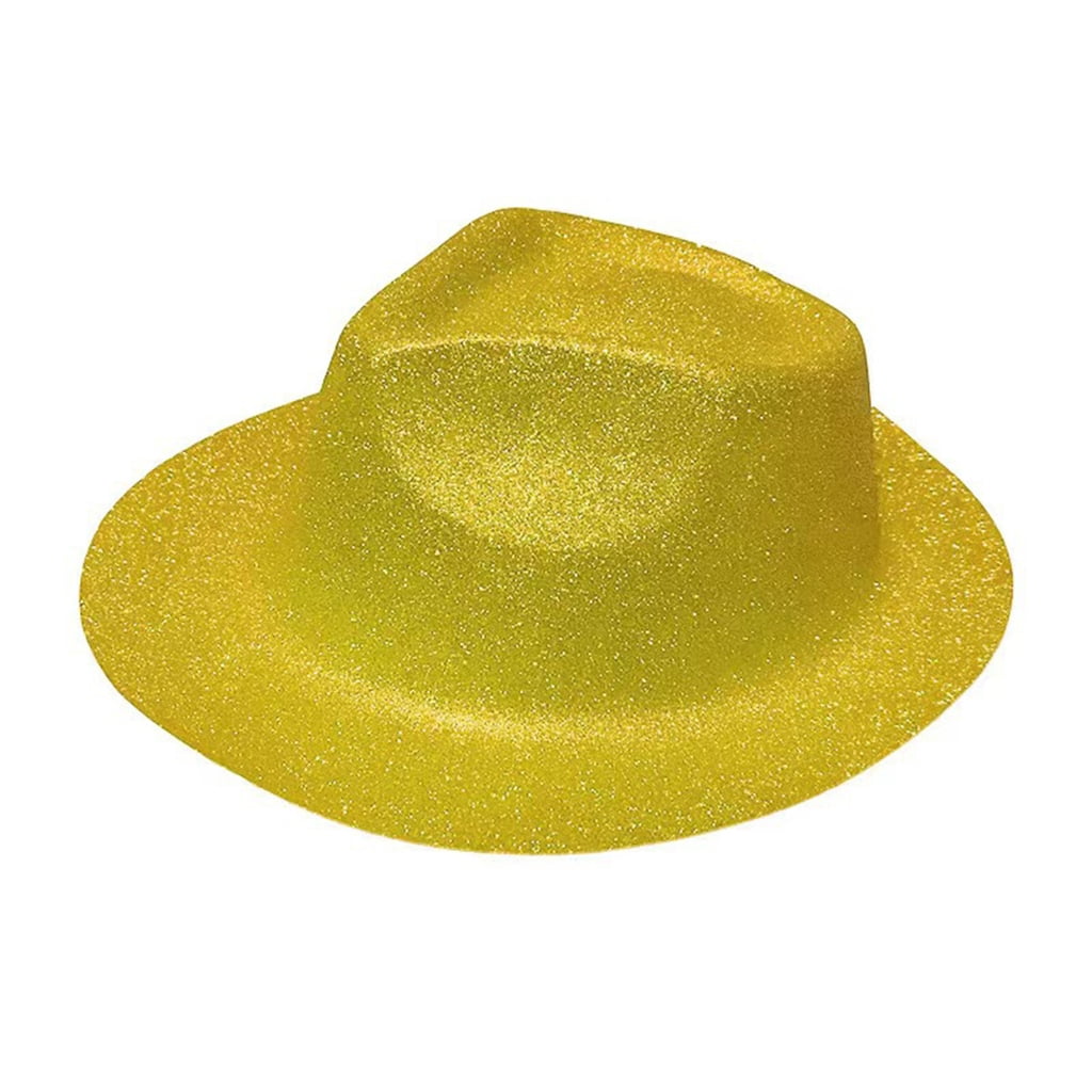 lanema Glittering Powder Cowboy Hat Hiphop Wide Brim Sparkling Plastic ...