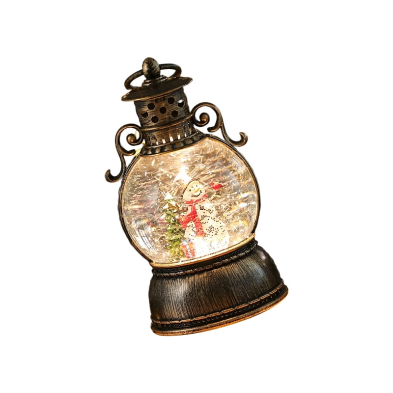lanema Glowing Santa Resin Craft Decoration Musical Snowfalls Animated ...