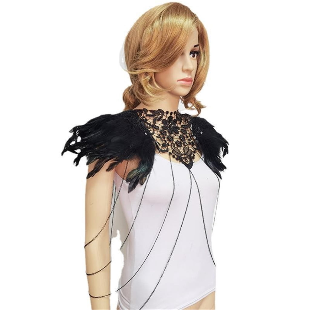 lanema Gothic Harness Lace Collar Necklace Bib Costume Epaulette Lace ...