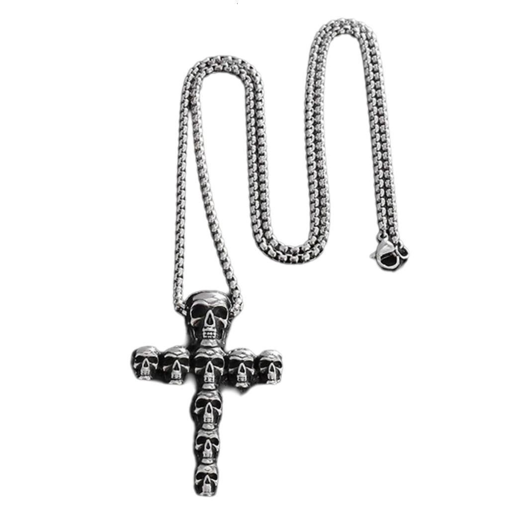 lanema Gothic Skull Crosses Necklace Unisex Vintage Design Adjustable ...