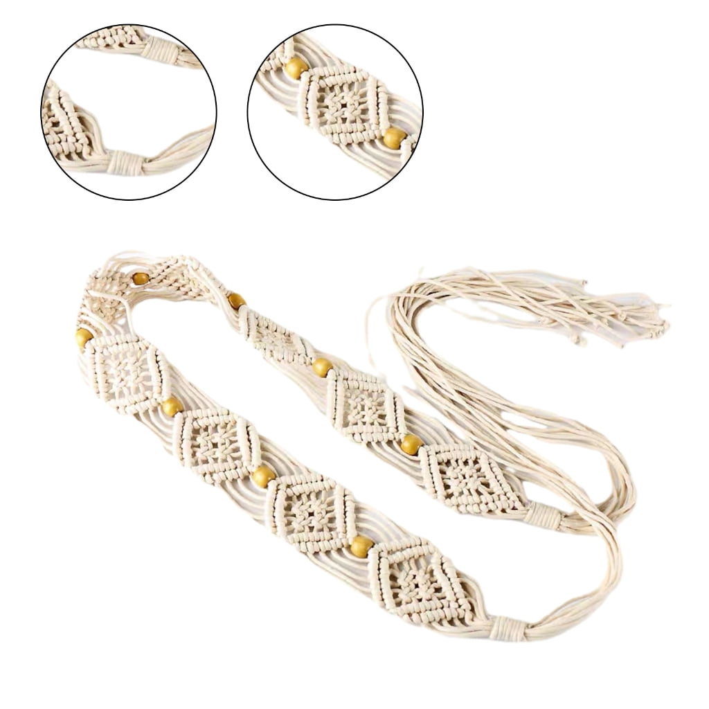 lanema Handmade Crochet WaistBelt Vintage Rope Belt Bohemian Style ...