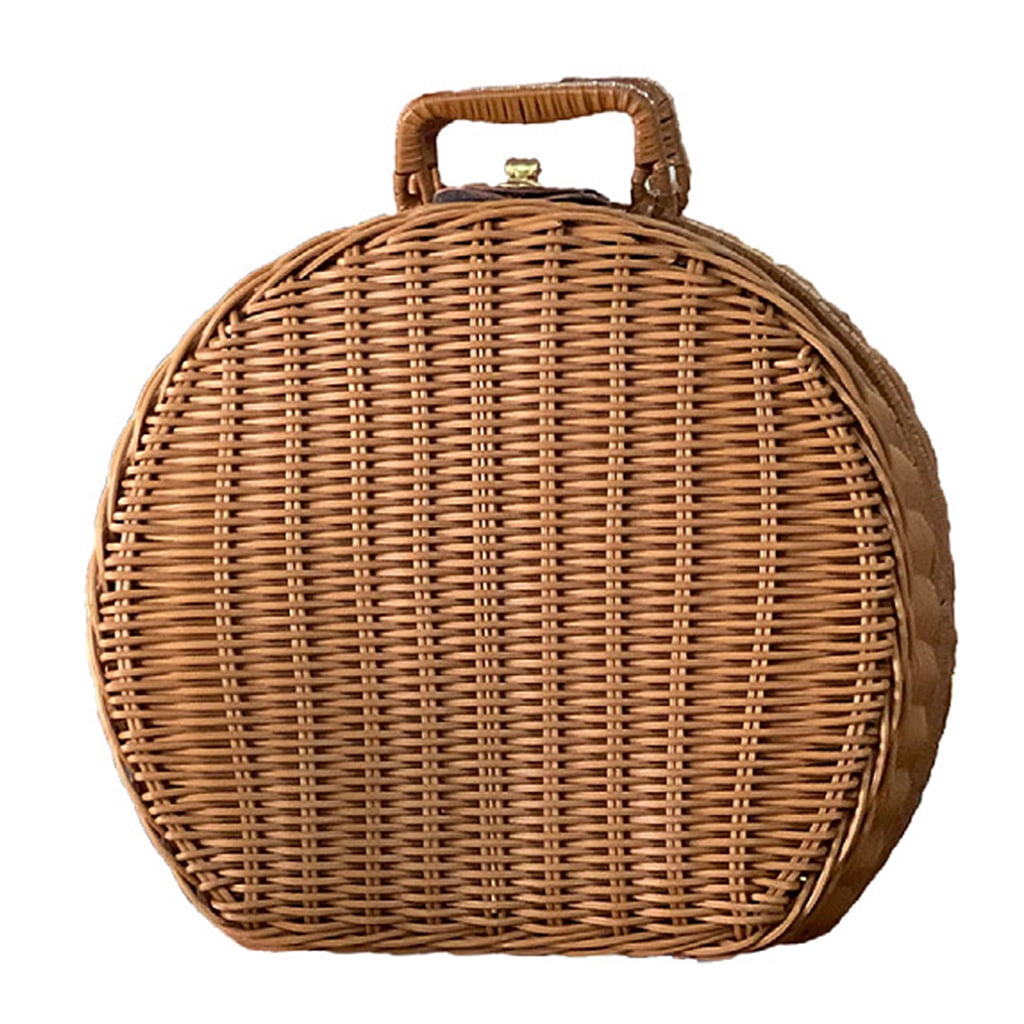 lanema Handwoven Picnic Basket Storage Box with Handles Simulation ...