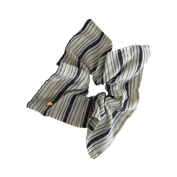 lanema Heart Pattern Square Hair Scrunchie Tall Chaplet Effect Korean ...
