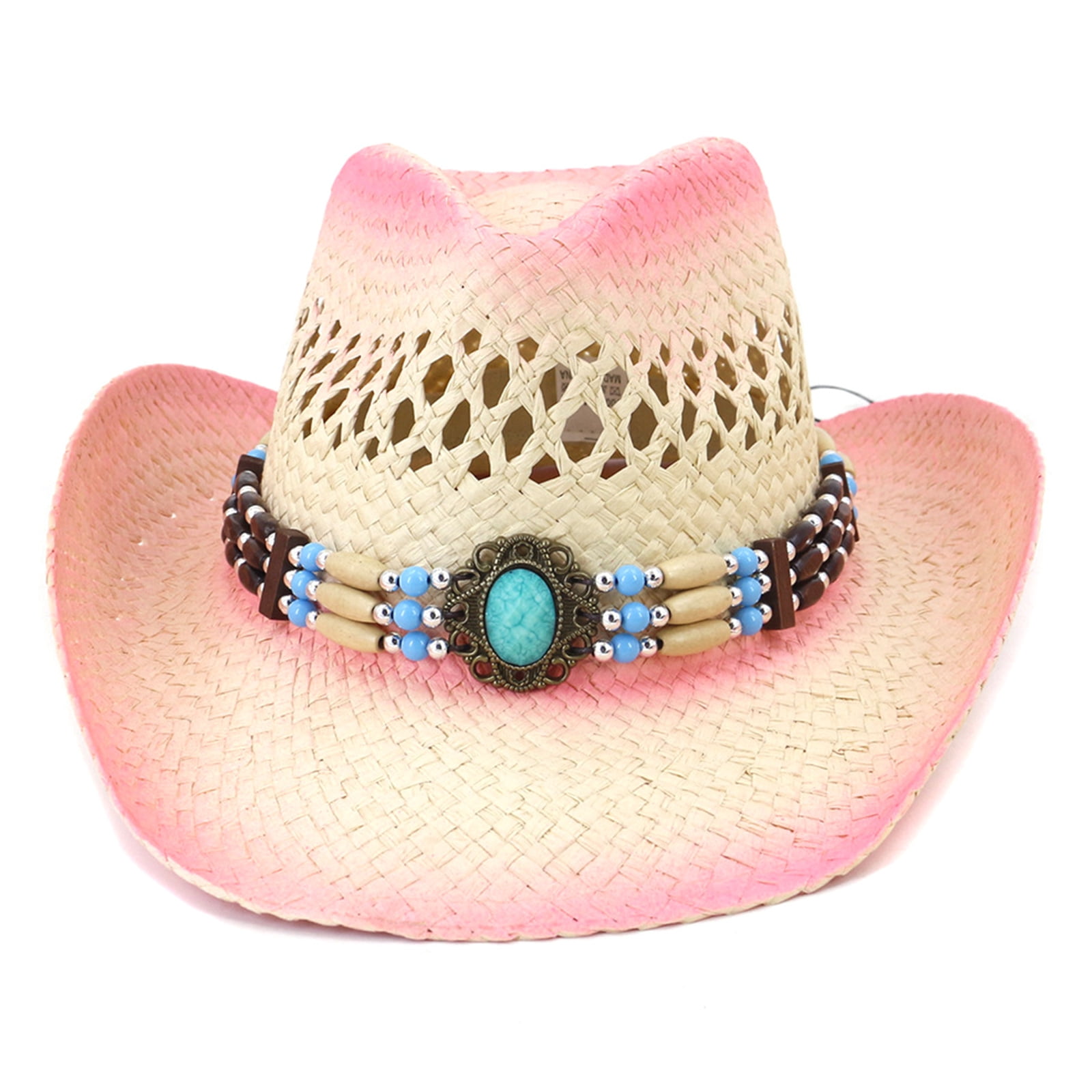 lanema Hollow out Gradient Color Cowboy Hat Unisex Cowgirl Hat Wide ...