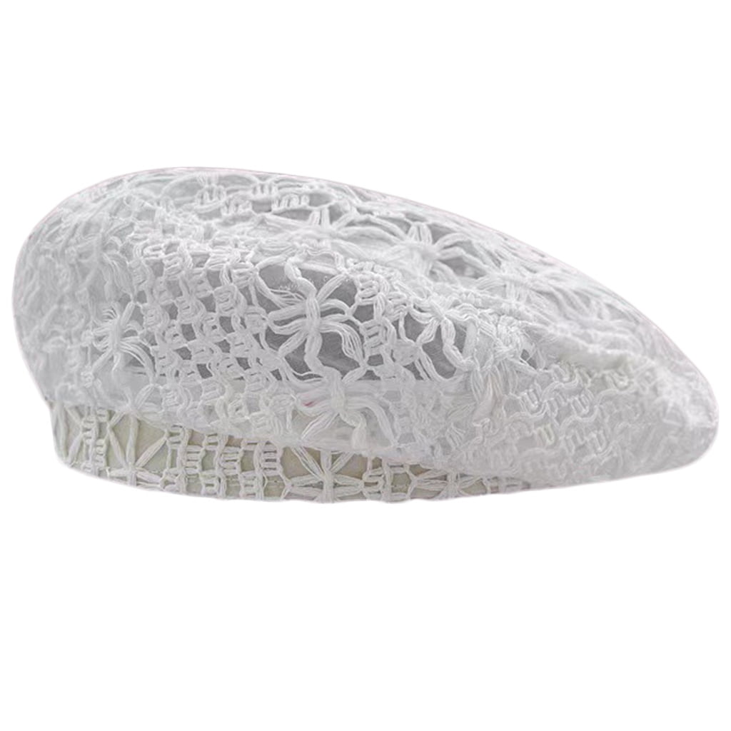 lanema Hollowed Out Beret Hats Artsy Caps Hand Crocheted Women's Cozy Laced Beret - Walmart.com