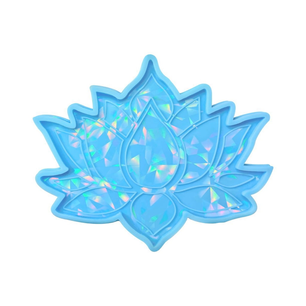 lanema Holographic Resin Coaster Mold Silicone Lotus Resin Mold ...