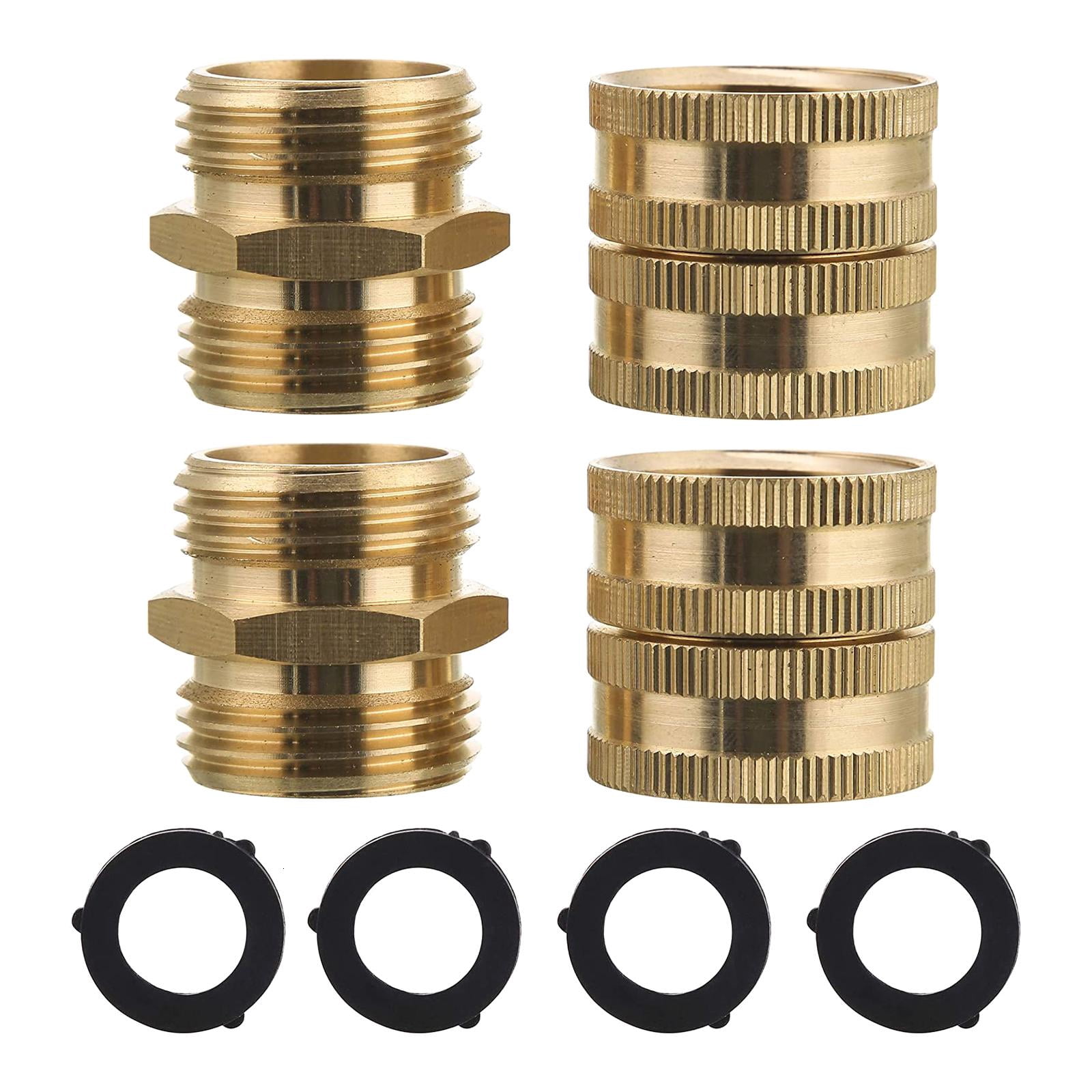 lanema Hose Adapter Male to Male Female to Female Rustproof 3/4'' Brass ...