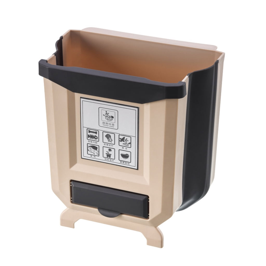 lanema Kitchen Hanging Trash Can Counter Rubbish Bin Foldable Waste Bin ...