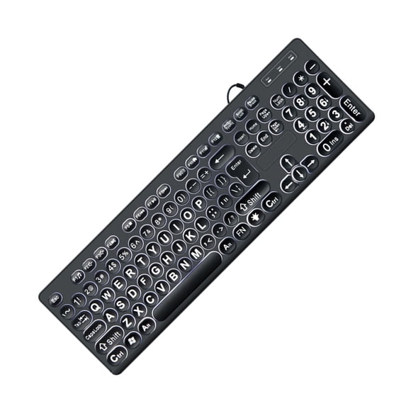 lanema Large Font Print USB LED Backlit Keyboards 104Keys Full Size ...