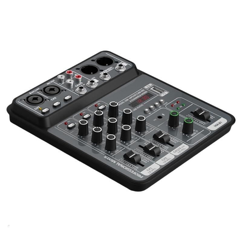 lanema Lightweight 4-Way USB Mixer 4CH Mixing Console with Built In ...