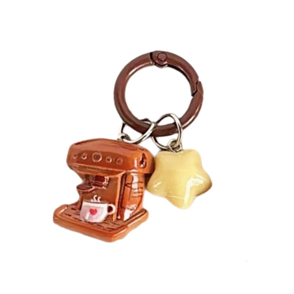 lanema Lovely Coffee Star Keyring Unique Pendant Key Chain Decors with ...