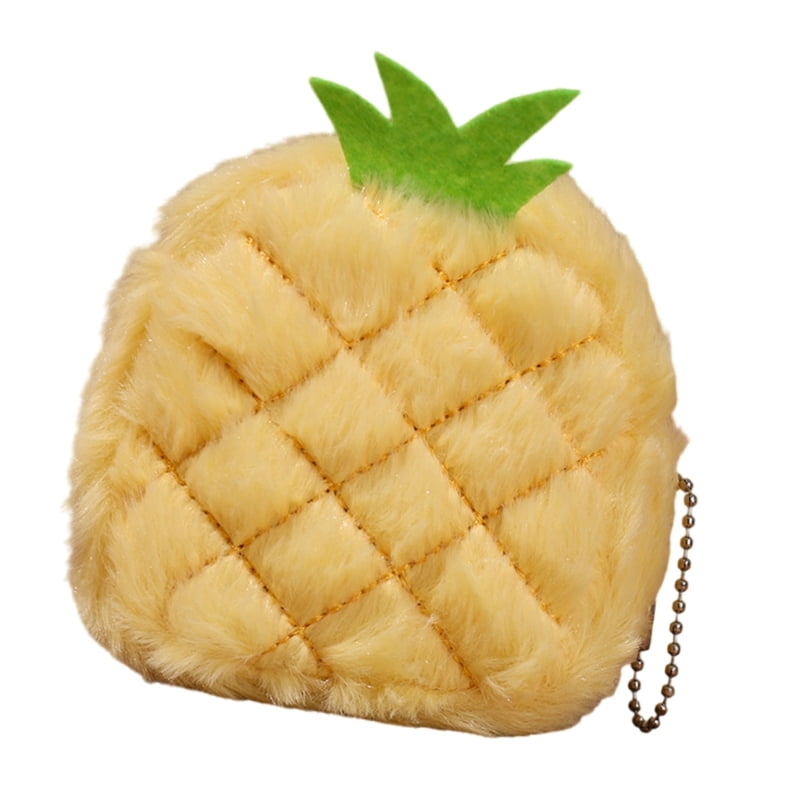 lanema Miniature Plush Fruit Wallet Sturdy Zippered Closure Pocket ...