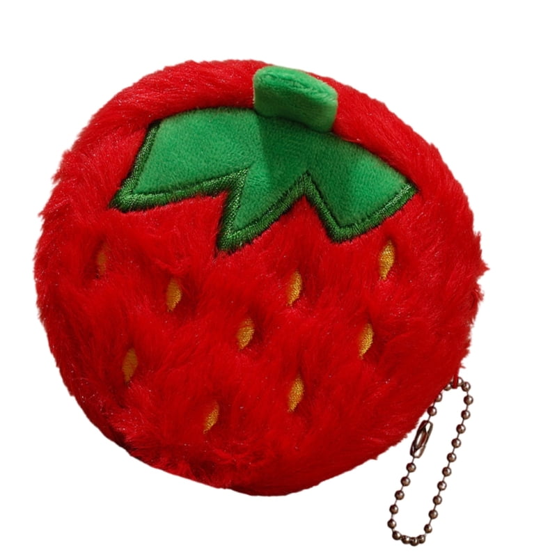 lanema Miniature Plush Fruit Wallet Sturdy Zippered Closure Pocket ...