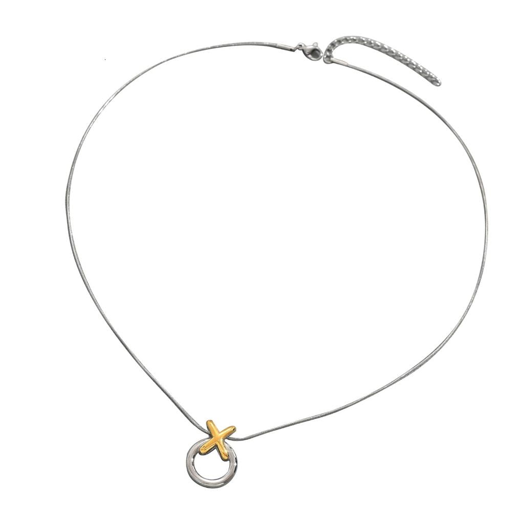 lanema Modern Silver Two Tone Neck Jewelry Featuring Interlocked ...