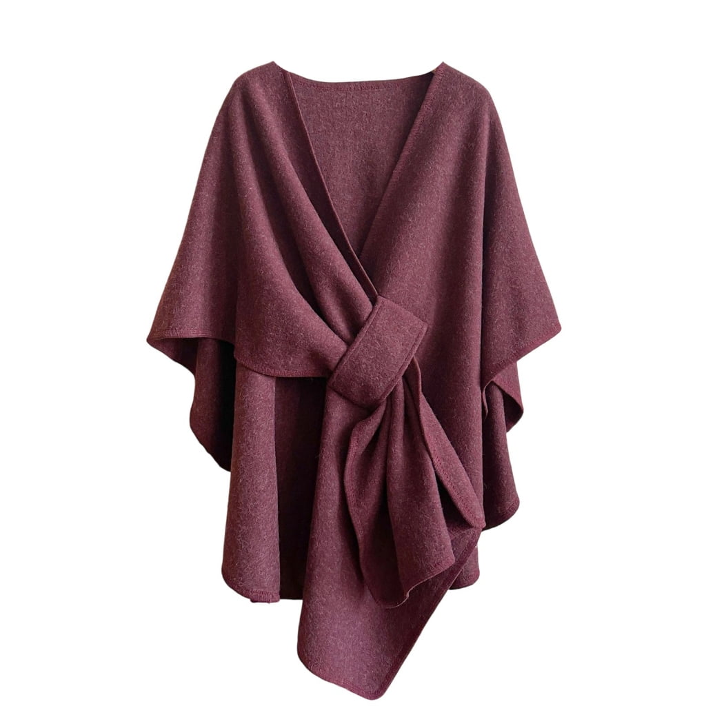 lanema Multi Purpose Cloak With Pocket Design Faux Wool Soft Warm ...