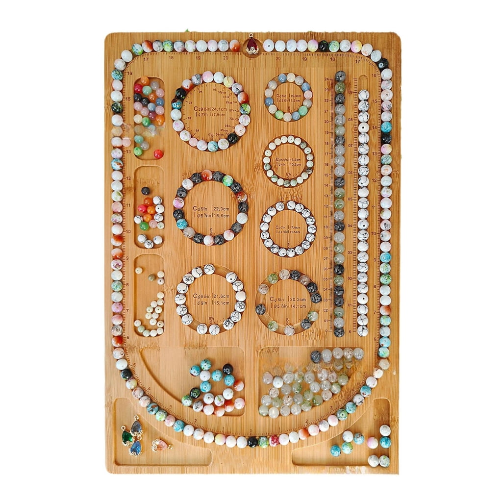 lanema Multifuntional Wood Beading Tray Wood Jewelry Bead Board Wood ...