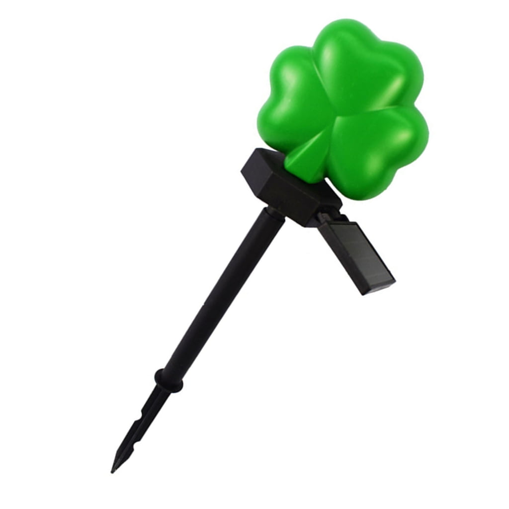 lanema Outdoor Lighting Ground Plug Light Shamrock Shaped LED Solar ...