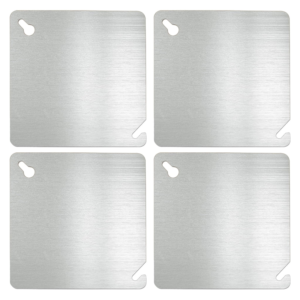lanema Pack Of 4 Square Electrical Box Cover Plates Galvanized Steel 4 ...