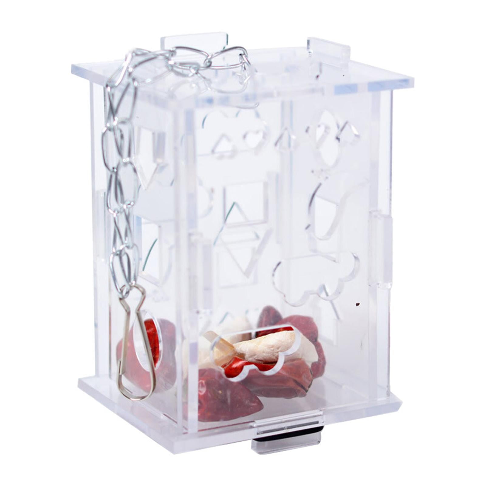 lanema Parrot Feeder Forage Box Hanging Treat Foraging Toy Swing Toy ...