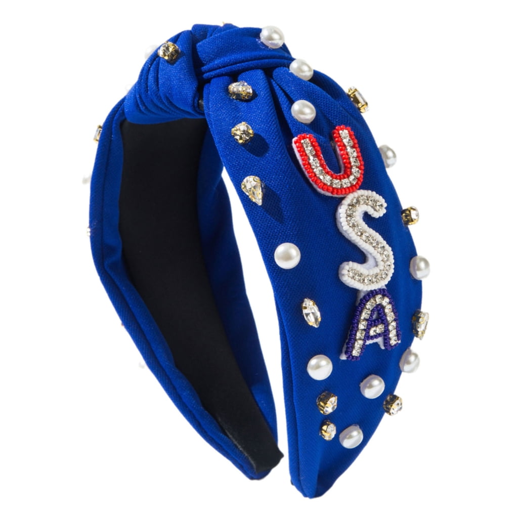 lanema Patriotic Hair Styling Accessory Hairband with Rhinestones ...