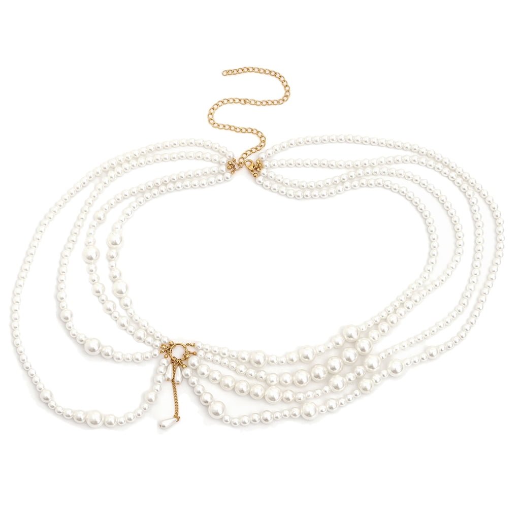 lanema Pearls Body Jewelry Chest Chain Pearls Body Chain Bra And Bottom ...