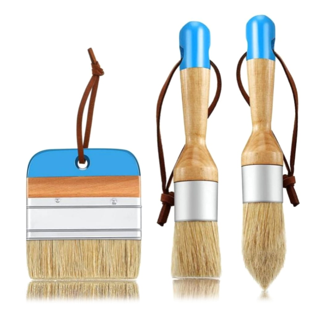lanema Pig Hair Brushes for Painting (Set of 3) Natural Bristle ...