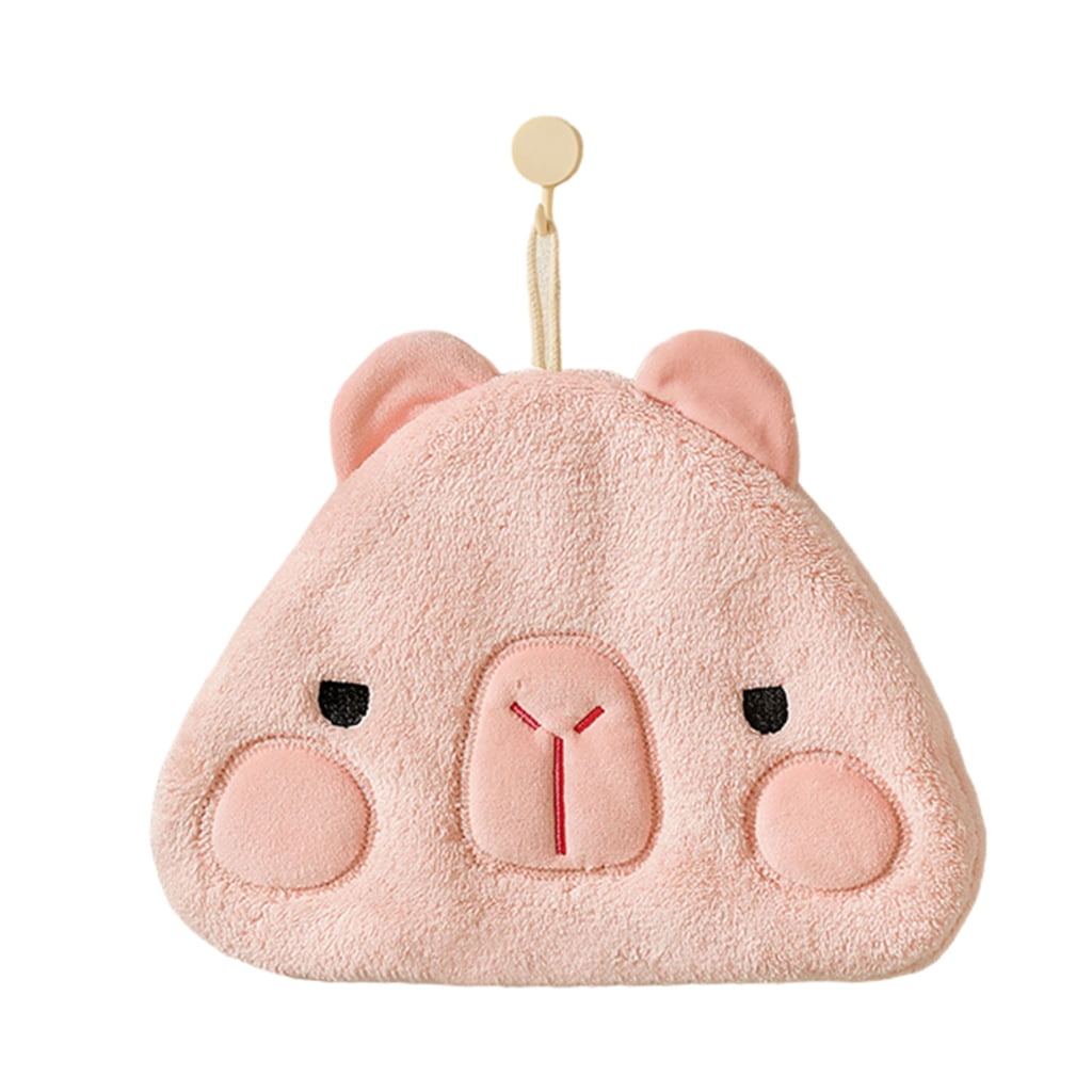 lanema Plush Capybara Coral Fleece Hand Towel, Quick Drying Kitchen ...