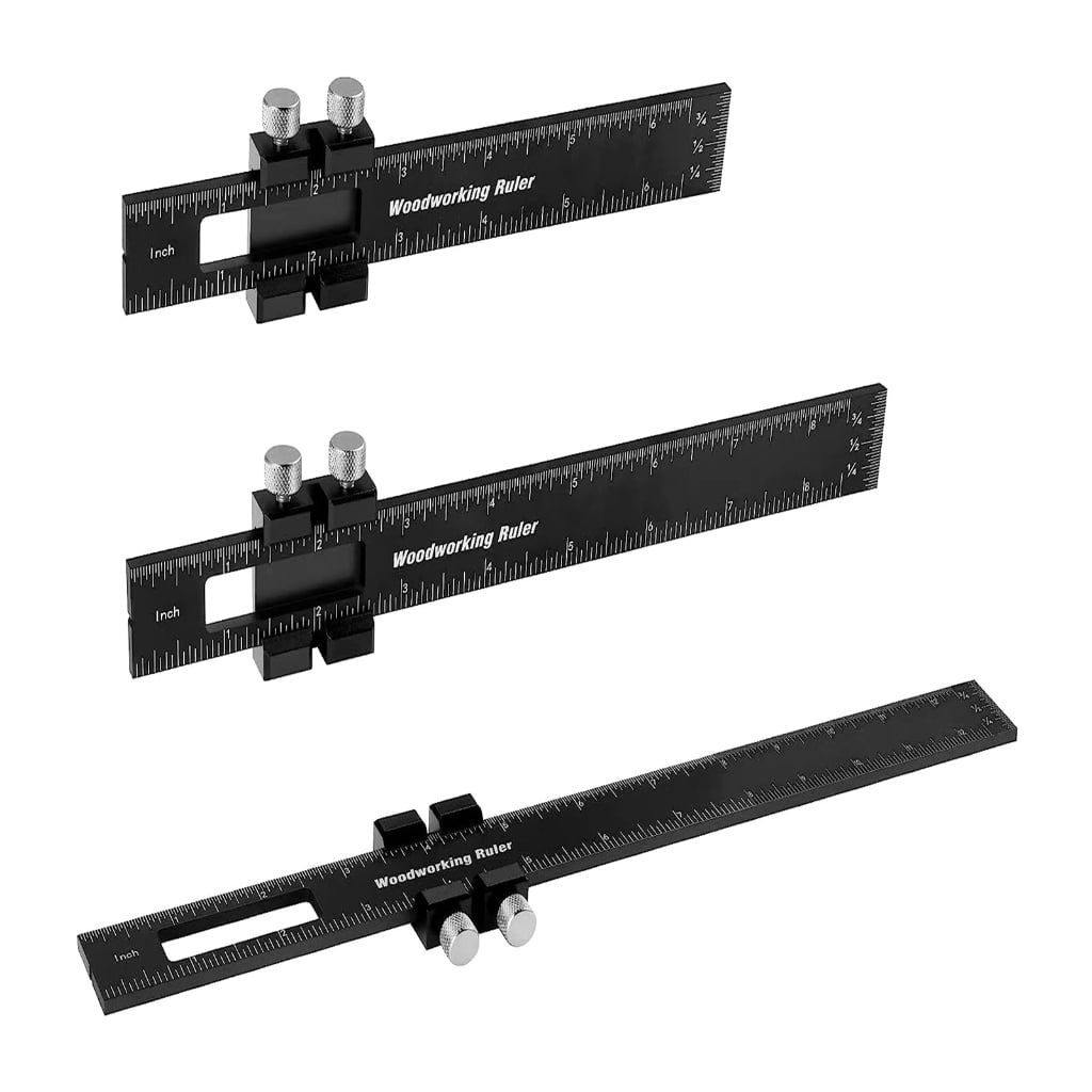 lanema Precision Pocket Ruler Woodworking T-Ruler Inch Scale Sliding ...
