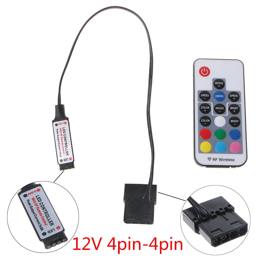 lanema RGB Controller RF Remote Control for Case LED Light 3 Pin 5V/4 ...