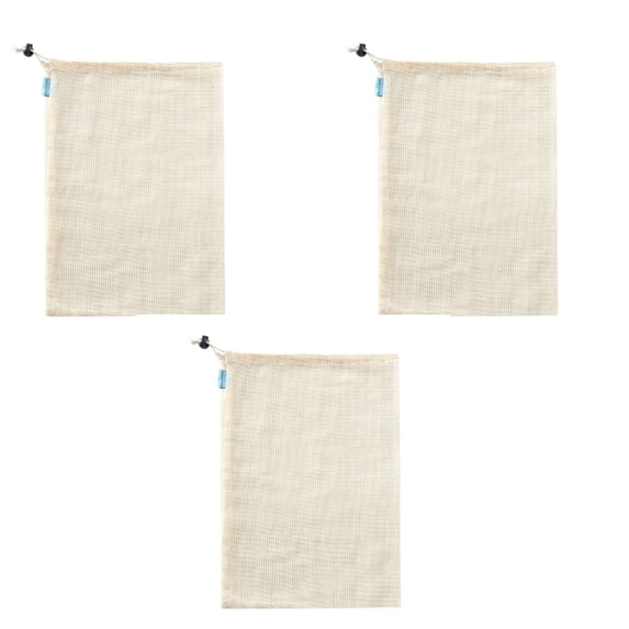 lanema Reusable Cotton Meshes Produce Bags With Drawstring Closure For ...