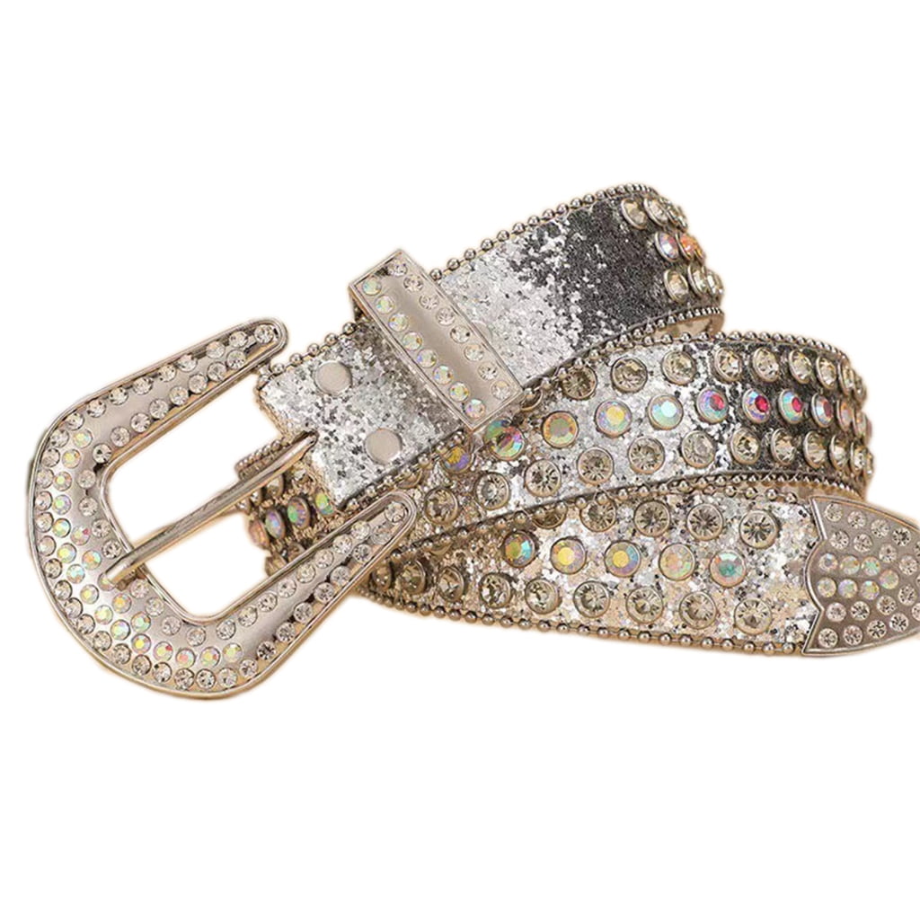 lanema Rhinestones Belt for Men Women Western Crystal Bling Studded ...