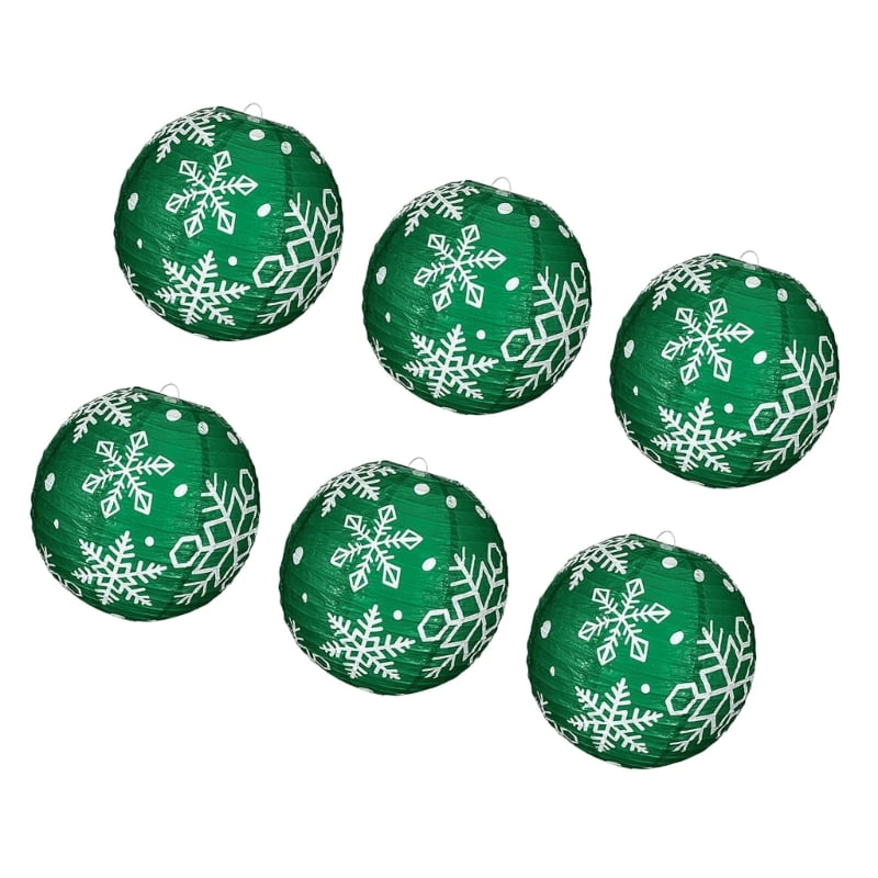 lanema Set Of 6 Recycled Paper Snowflake Lanterns Durable Holiday Party ...