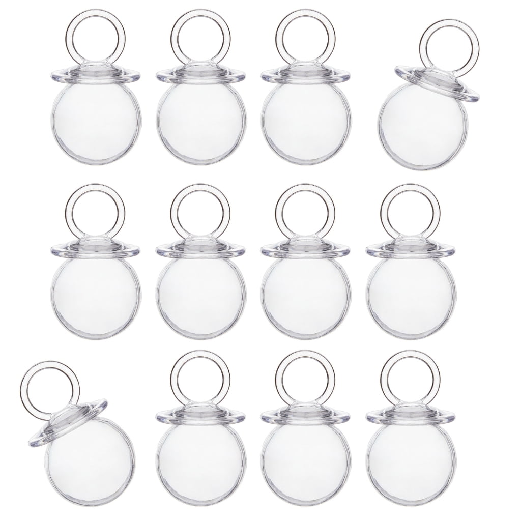 lanema Set of 12 Pacifier Shape Candy Boxes Clear Candy Bottle for Baby ...