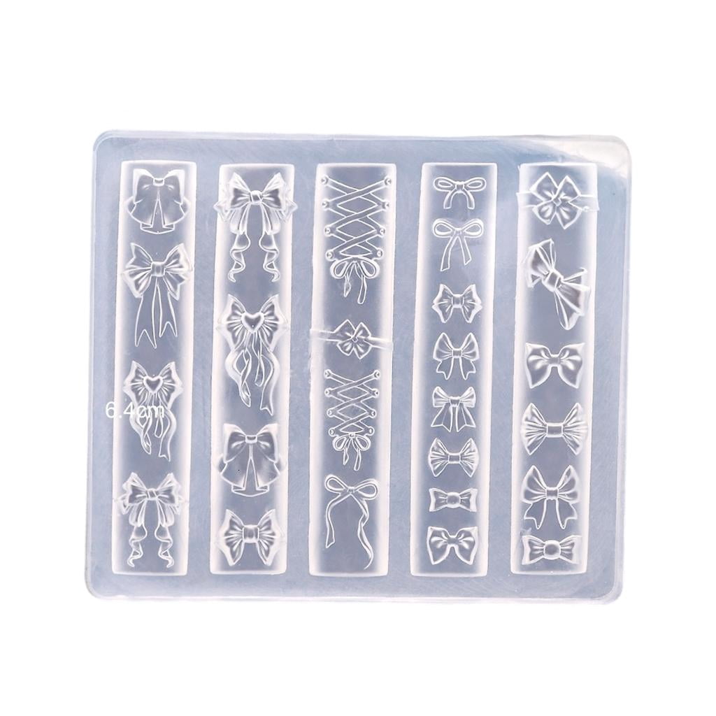 lanema Silicone 3D Nails Art Molds Bowknot Theme Nails Art Template ...