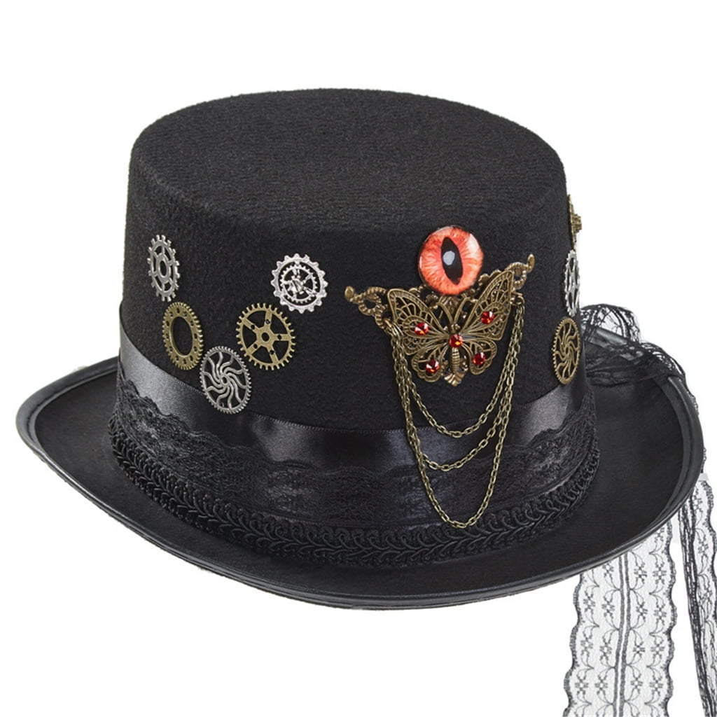 lanema Steampunk Top Hat Bowler Top Steampunk Time Traveler Hat Goth ...